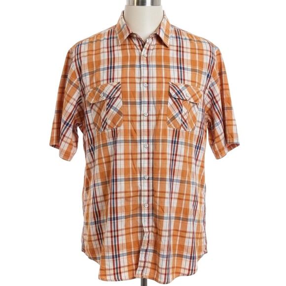 Legend brand | Shirts | Legend One Xxlt Orange Plaid Biker Shirt ...